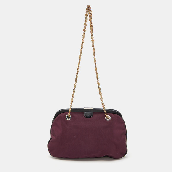 Dolce & Gabbana | Bags | Dolce Gabbana Burgundy Canvas And Leather ...